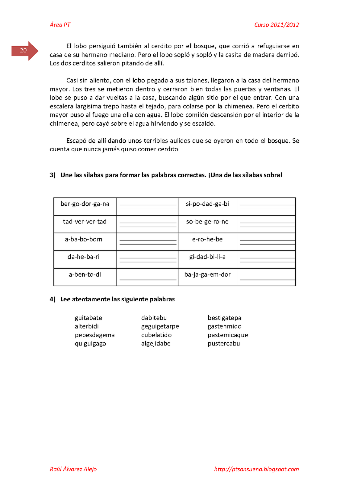 Cuadernillos de trabajo «Lectoescritura y Dislexia» – PTYAL~Gema Noreña