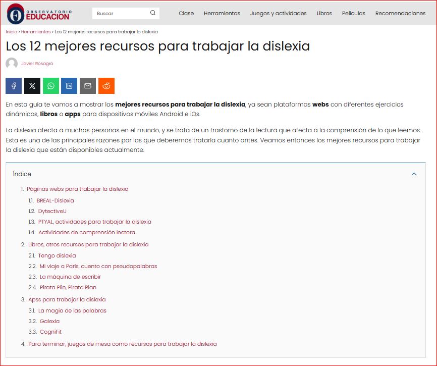 Observatorio Educación hace mención a PTYAL entre los 12 mejores recursos para trabajar la ...